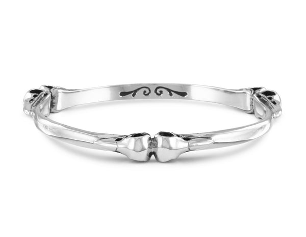 Raven Skull Bangle in Silver by Lost Apostle
