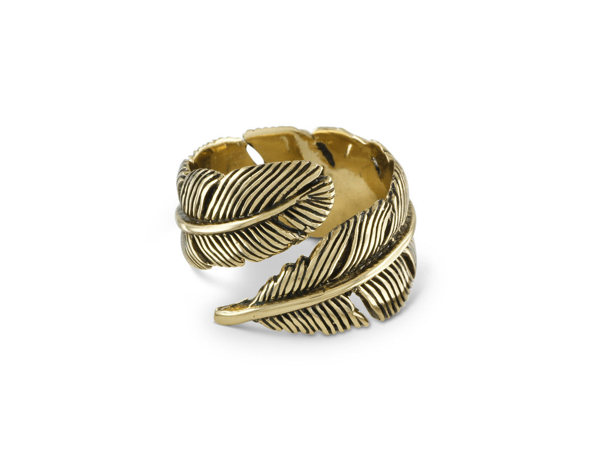 Feather Ring in Bronze by Lost Apostle